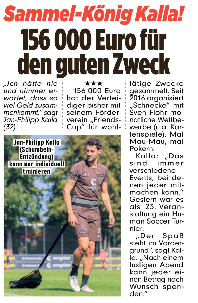 Artikel in der BILD-Zeitung – FRIENDS CUP